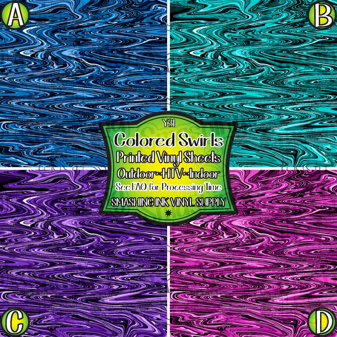 Colorful Swirls Printed Vinyl/printed Heat Transfer Vinyl/patterned ...