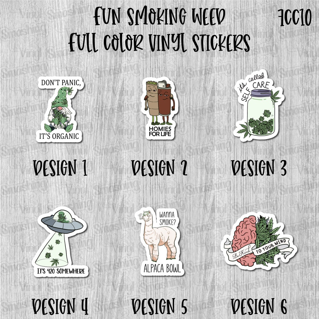 Fun Smoking Weed Full Color Sticker/printed Vinyl Sticker/printed Vinyl ...