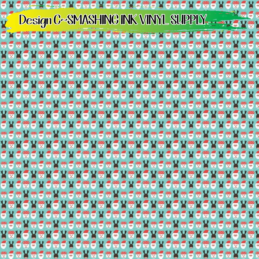 Christmas Cartoon Adhesive Vinyl | Heat Transfer | Faux Leather | Laser ...