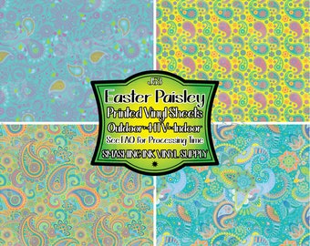 Paisley HTV, Paisley Heat Transfer Vinyl, Blue Pink Yellow, Paisley ...