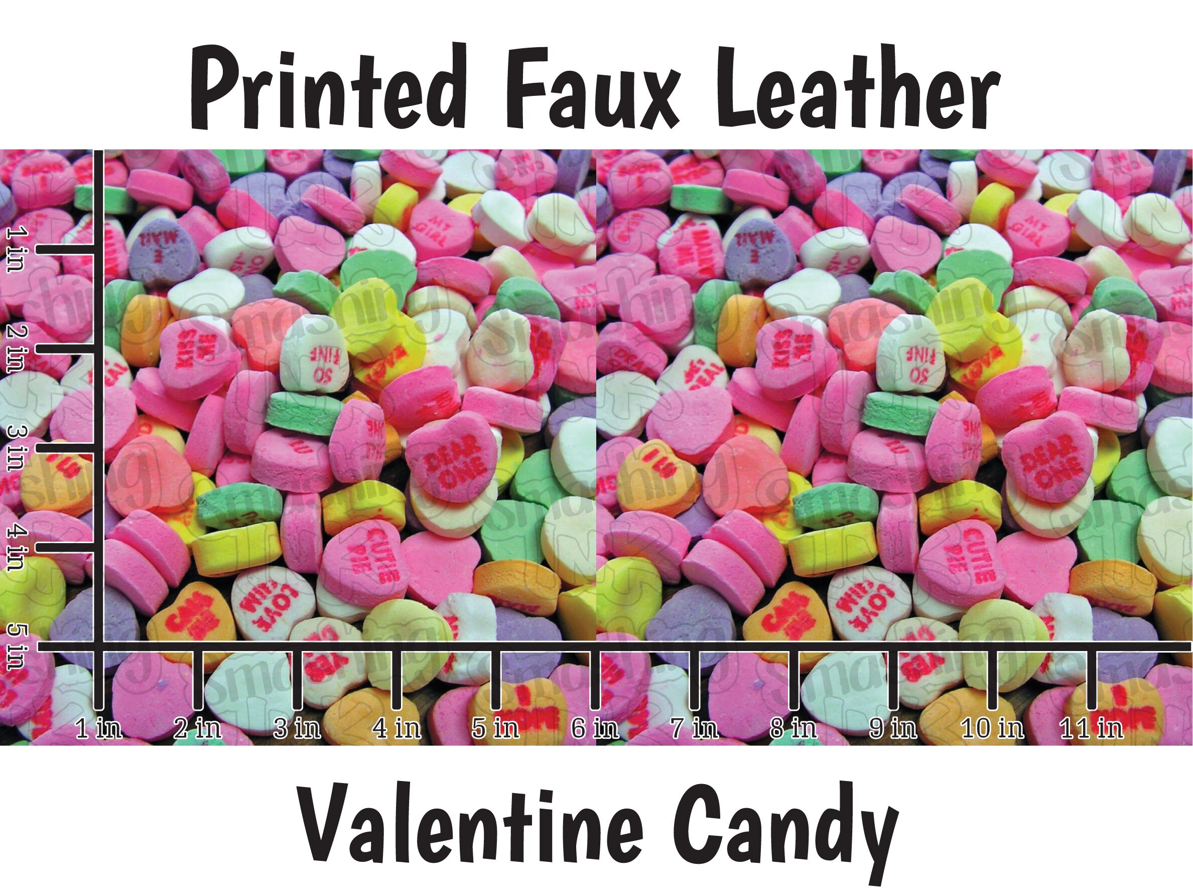 Valentine Candy Faux Leather Sheet/printed Faux Leather for | Etsy