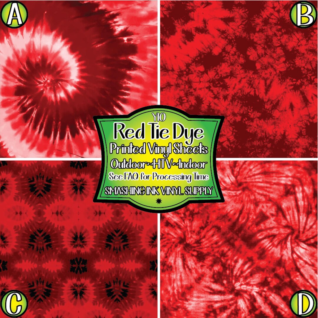 Red Tie Dye Vinyl/printed Heat Transfer Vinyl/patterned Vinyl/printed ...
