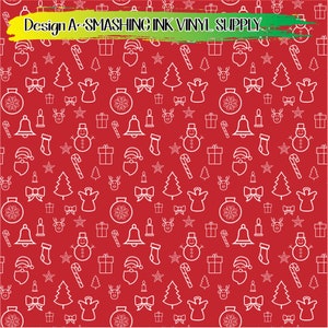 Christmas Icons Vinyl/printed Heat Transfer Vinyl/patterned Vinyl ...