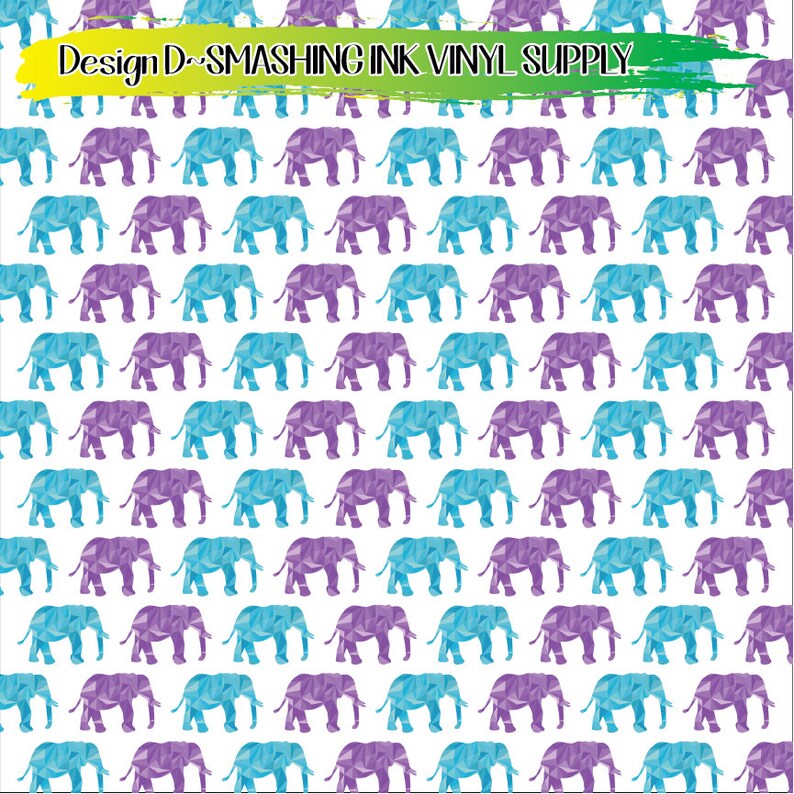 Polygonal Elephant Vinyl/printed Heat Transfer Vinyl/patterned - Etsy