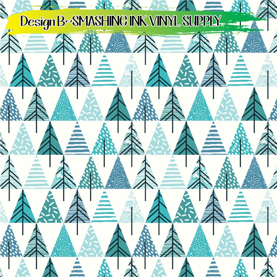 Geometric Trees Vinyl/printed Heat Transfer Vinyl/patterned Vinyl ...