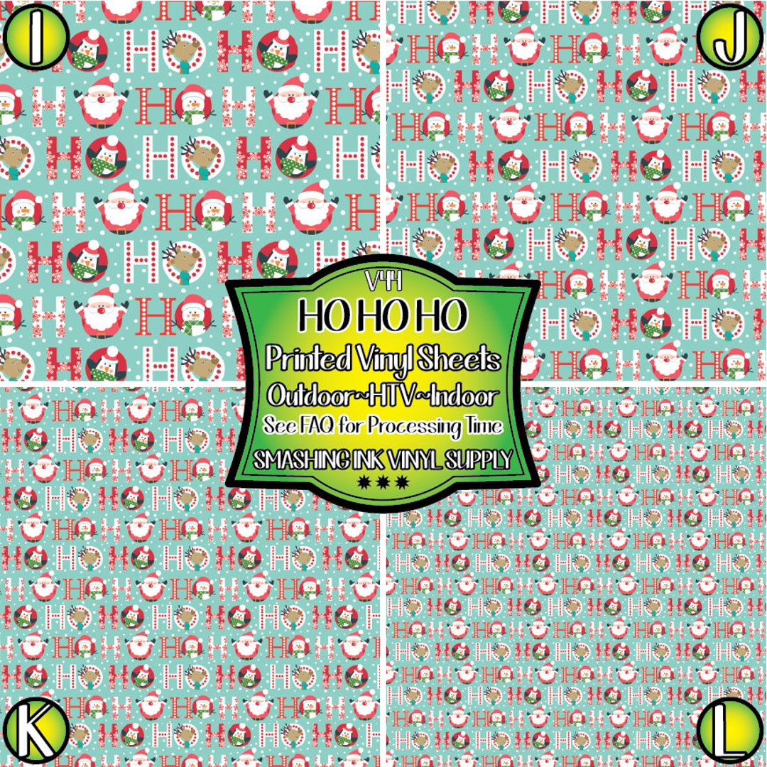 Ho Ho Ho Vinyl/printed Heat Transfer Vinyl/patterned Vinyl/printed 651 ...