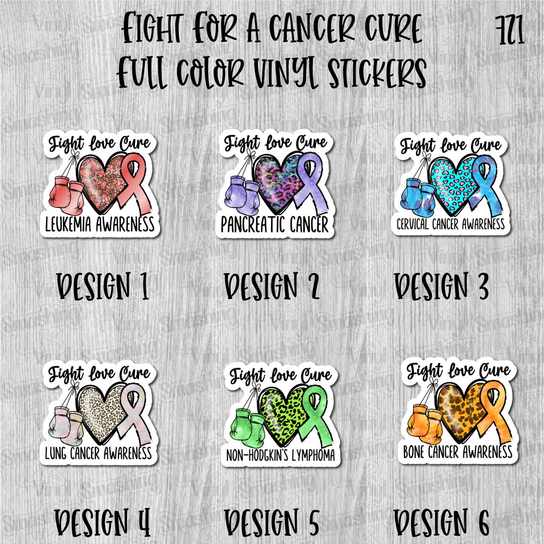 Fight for A Cancer Cure Full Color Sticker/printed Vinyl Sticker ...