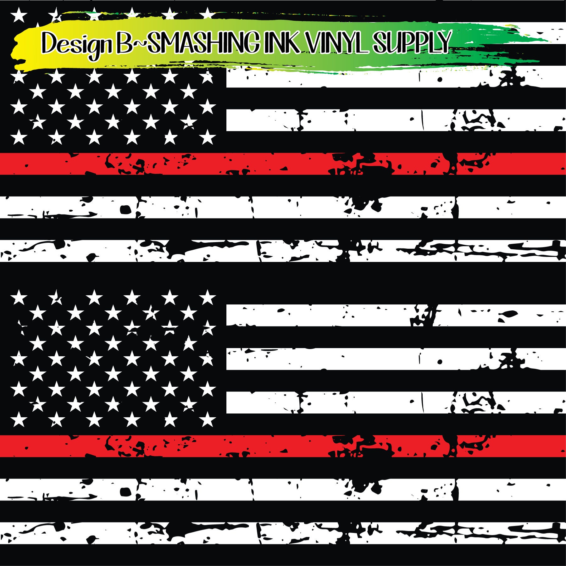 Firefighter Red Line Flag Vinyl/printed Heat Transfer - Etsy