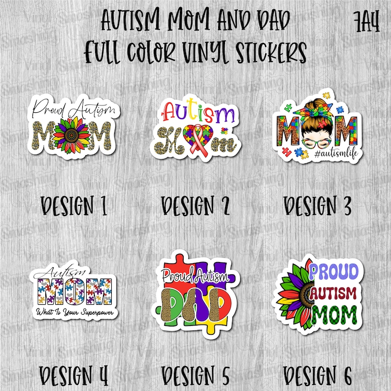 Autism Mom and Dad Full Color Sticker/printed Vinyl - Etsy