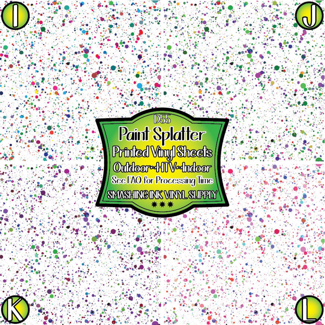 Paint Splatter Vinyl/printed Heat Transfer Vinyl/patterned | Etsy