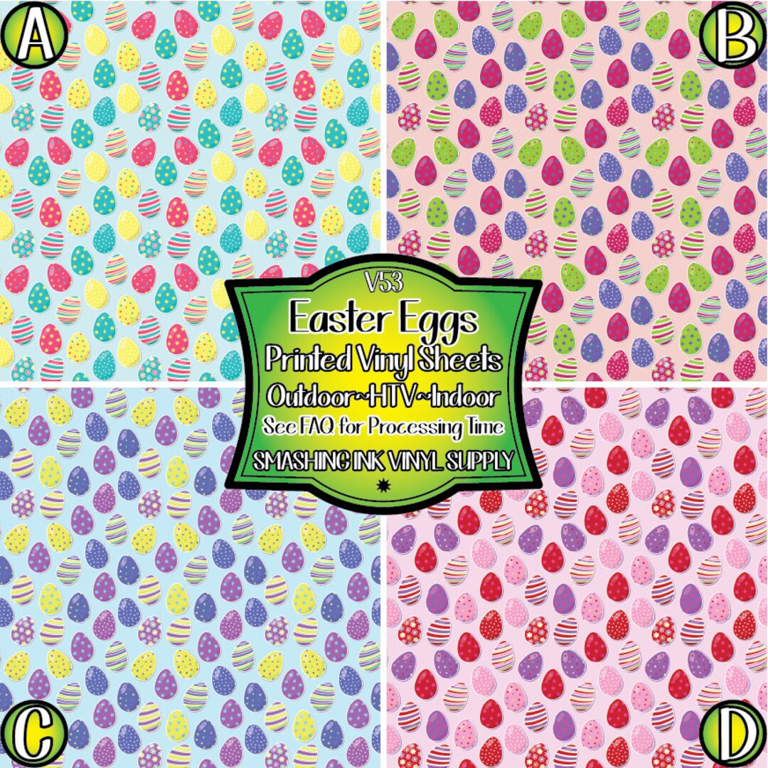 Easter Eggs Pattern Vinyl/printed Heat Transfer Vinyl/patterned Vinyl ...