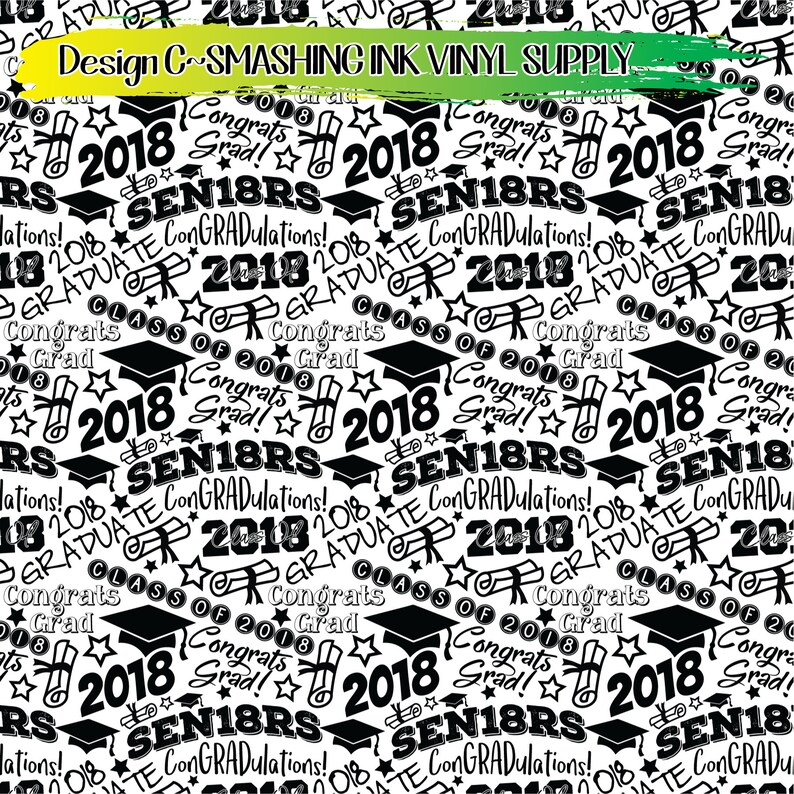 Graduation Pattern Vinyl/printed Heat Transfer Vinyl/patterned - Etsy