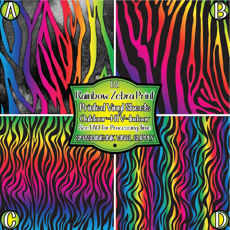 Rainbow Zebra Print - Etsy