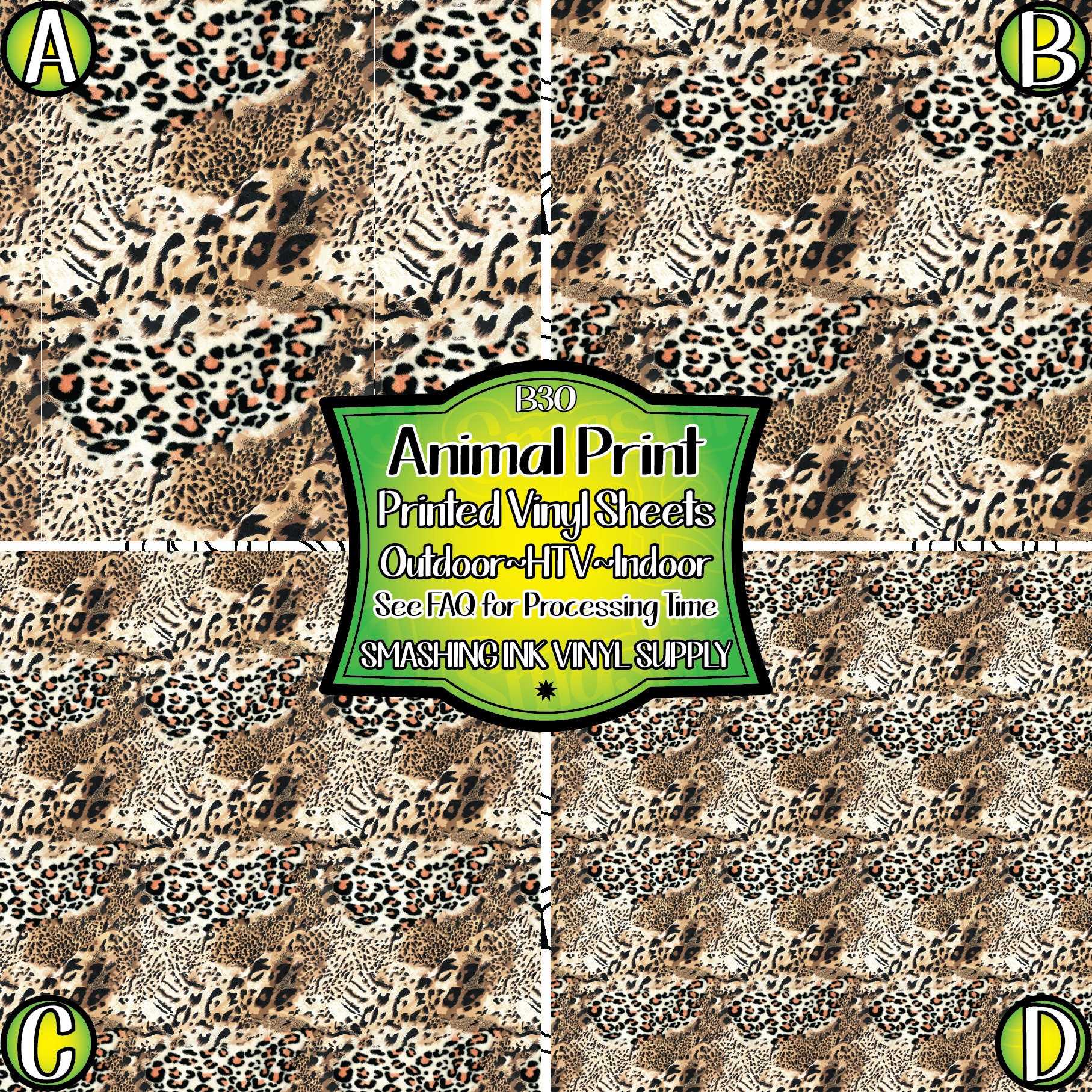 Animal Print Pattern Adhesive Vinyl | Heat Transfer | Faux Leather ...