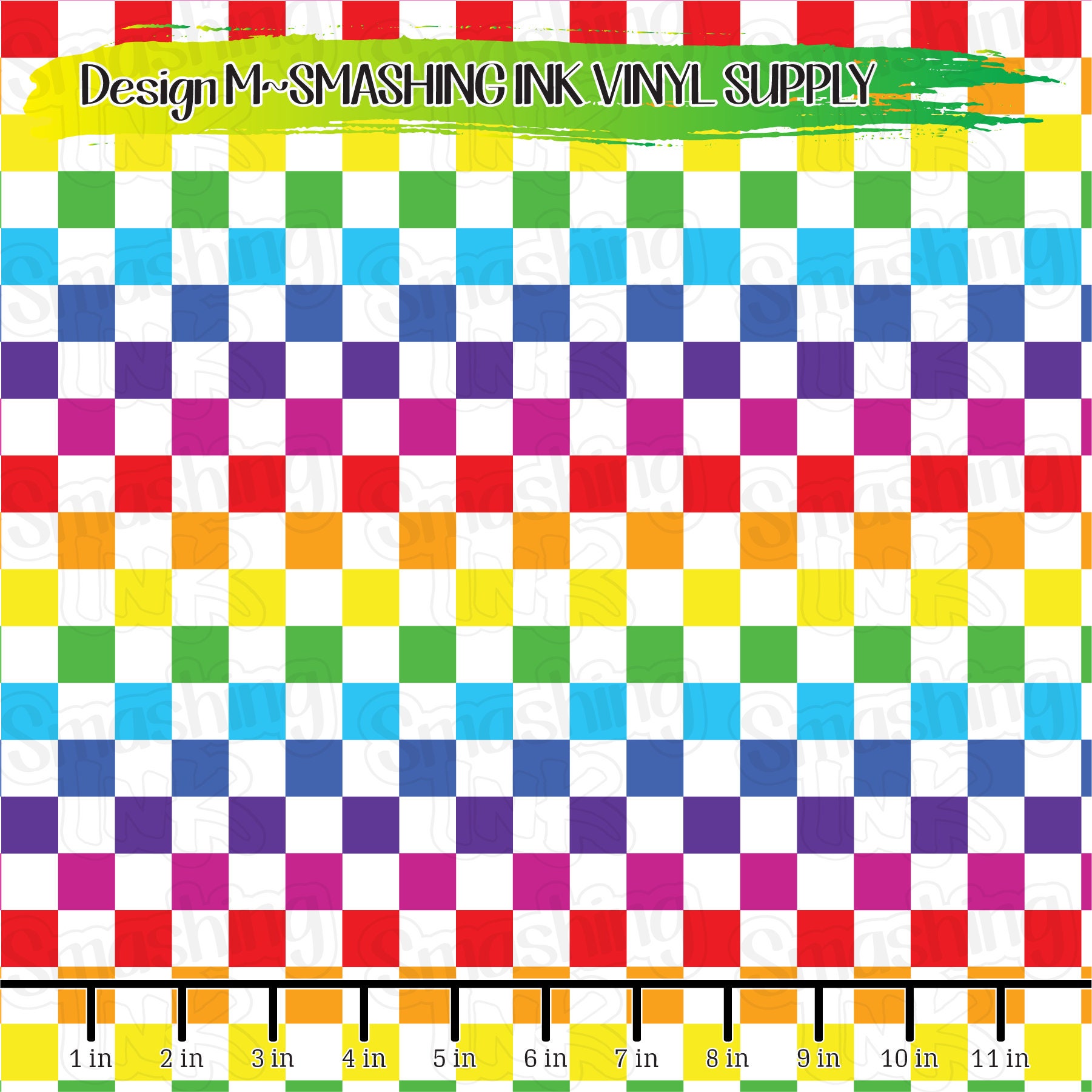 Rainbow Checkerboard Vinyl/Printed Heat Transfer | Etsy