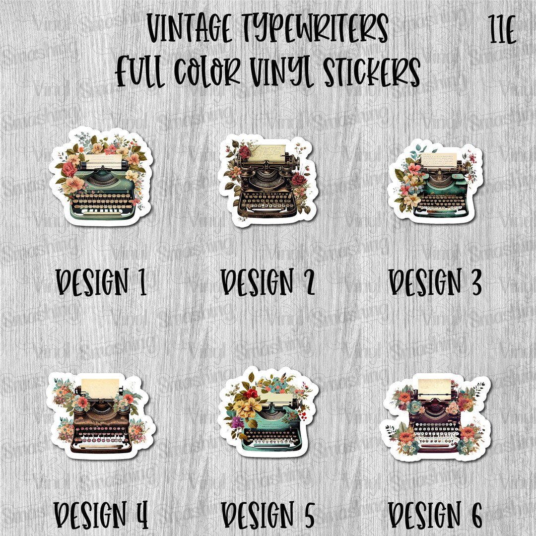 Vintage Typewriters Full Color Sticker/printed Vinyl Sticker/printed ...
