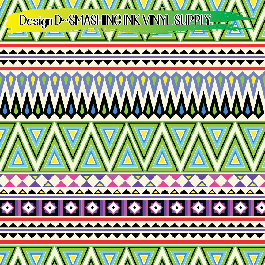 Neon Aztec Pattern Vinyl/printed Heat Transfer Vinyl/patterned - Etsy