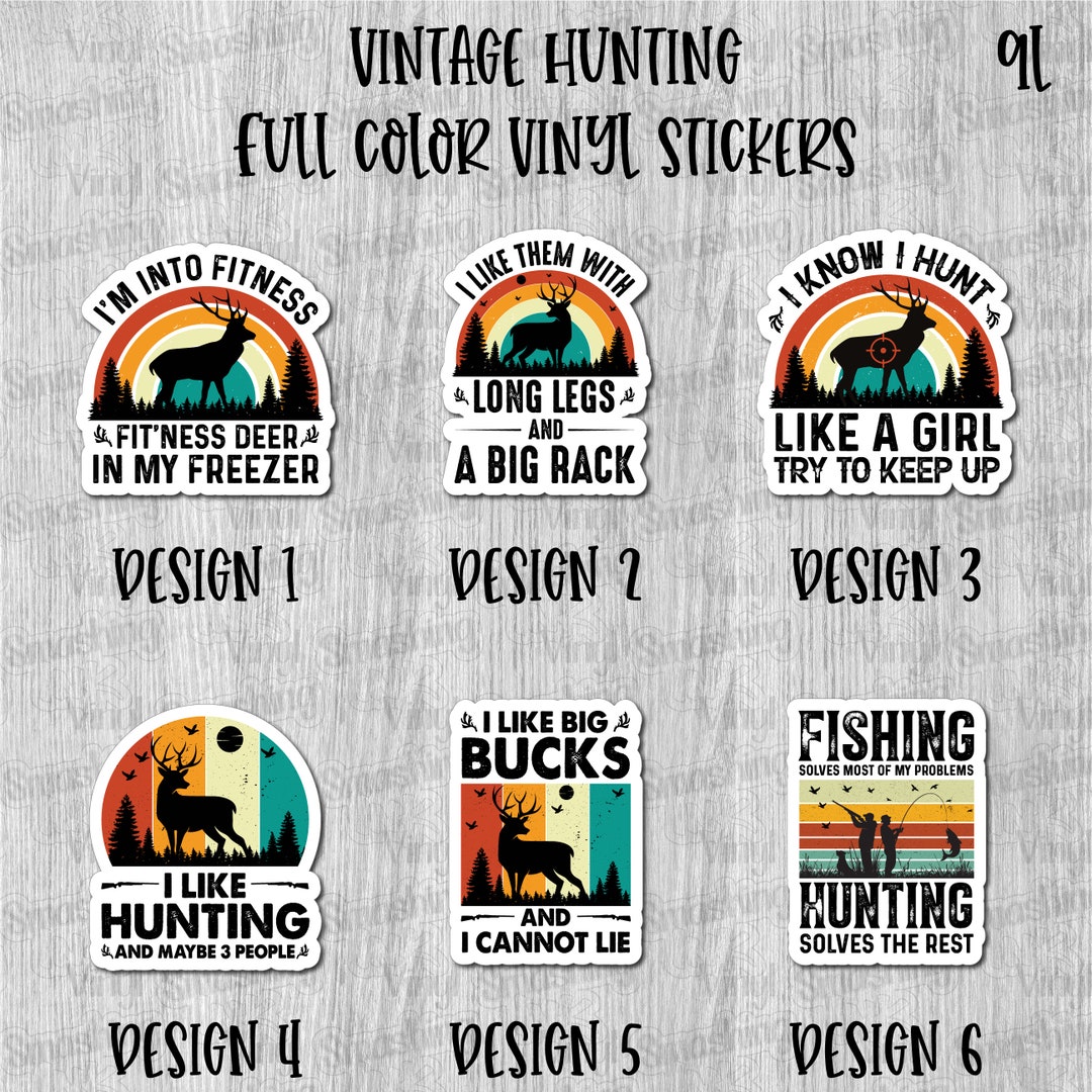 Vintage Hunting Full Color Sticker/printed Vinyl Sticker/printed Vinyl ...
