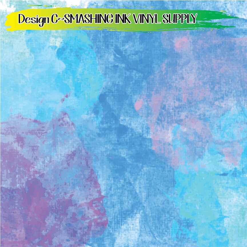 Blue Watercolor Vinyl/printed Heat Transfer Vinyl/patterned - Etsy