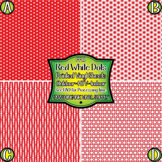 Red White Polka Dot Vinyl/Printed Heat Transfer | Etsy