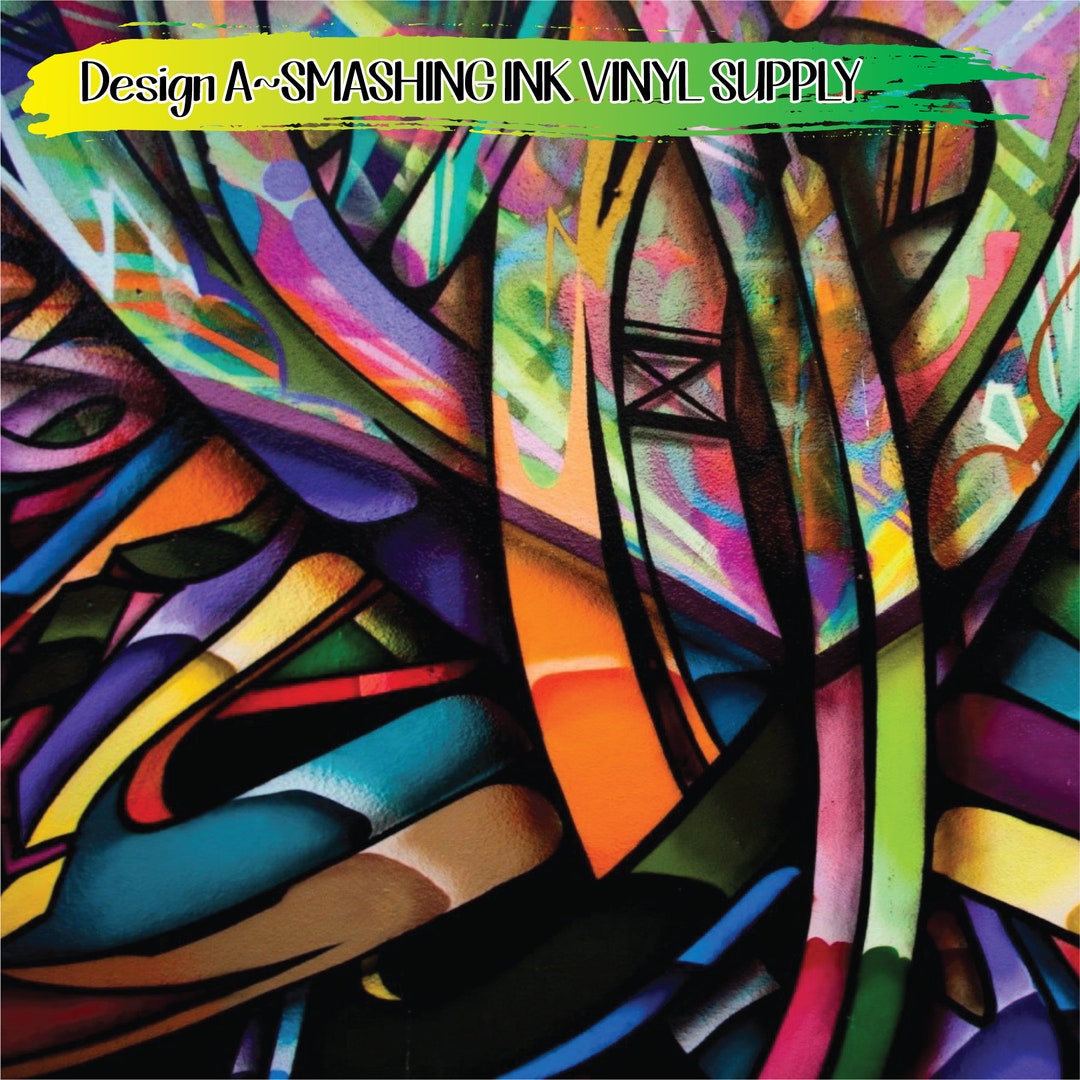 Graffiti Adhesive Vinyl | Heat Transfer | Faux Leather | Laser Safe ...