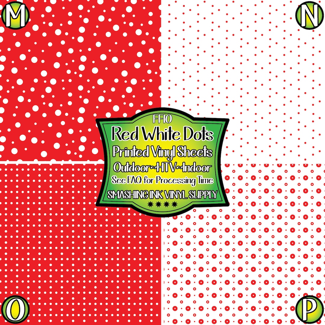 Red White Polka Dot Vinyl/printed Heat Transfer Vinyl/patterned Vinyl ...