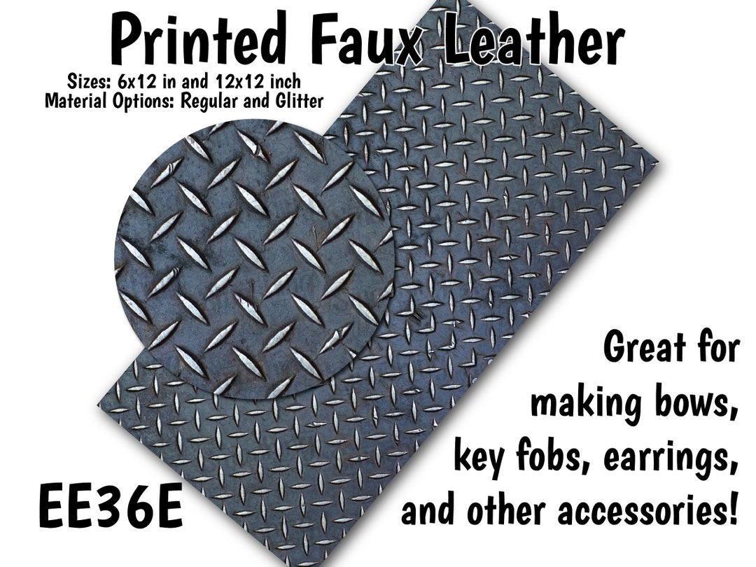 Rugged Diamond Faux Leather Sheet/printed Faux Leather for Earrings ...