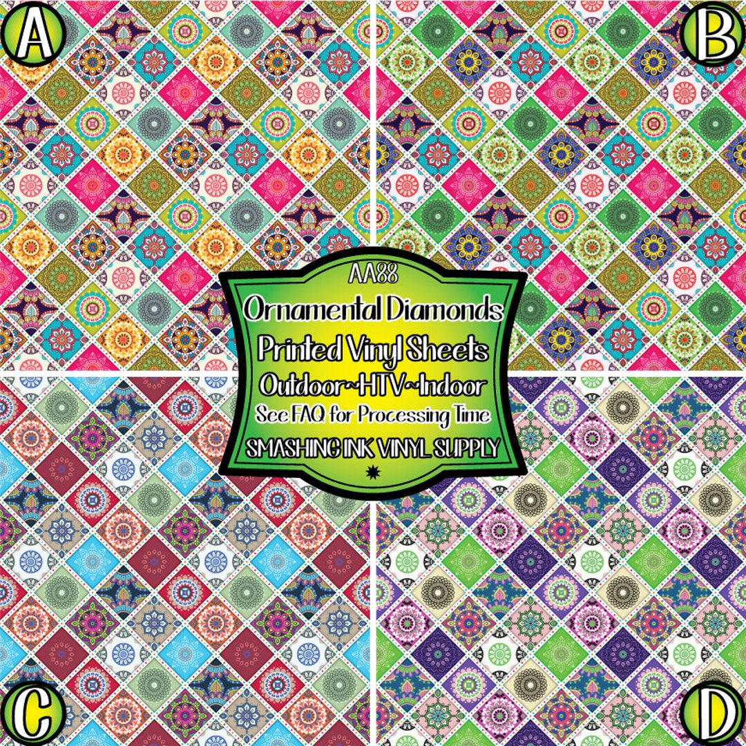 Ornamental Diamond Vinylprinted Heat Transfer Vinyl/patterned Vinyl ...