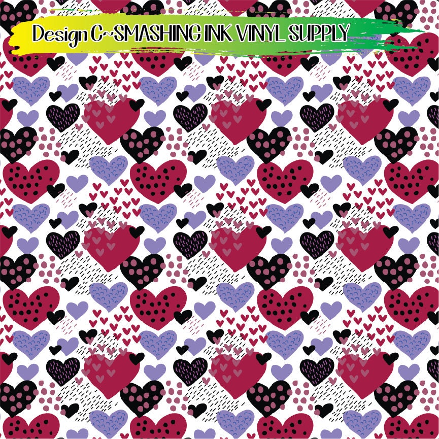 Hearts and Dots Vinyl/printed Heat Transfer Vinyl/patterned - Etsy