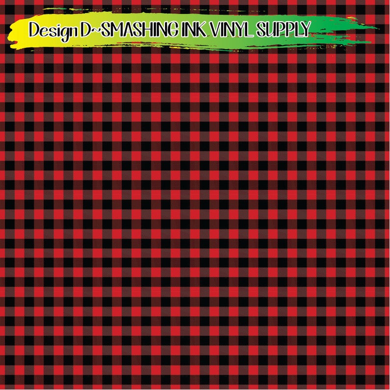 Red Buffalo Plaid Vinyl/printed Heat Transfer Vinyl/patterned - Etsy