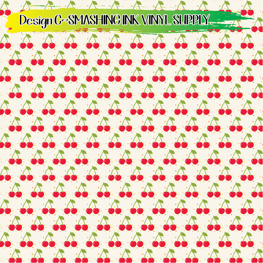 Cherry Pattern Vinyl/printed Heat Transfer Vinyl/patterned Vinyl ...