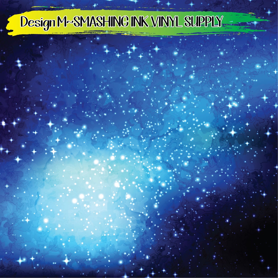 Blue Space Galaxy Adhesive Vinyl | Heat Transfer | Faux Leather | Laser ...