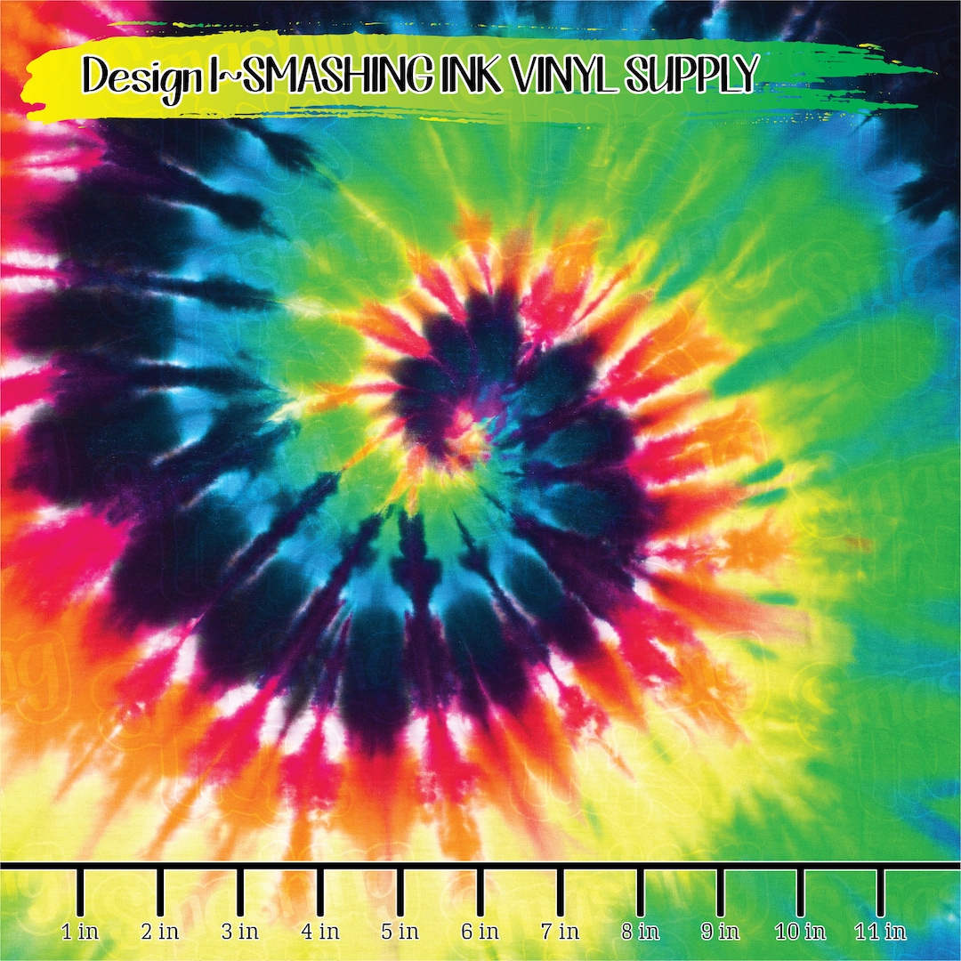 Rainbow Tie Dye Vinyl/printed Heat Transfer Vinyl/patterned Vinyl ...