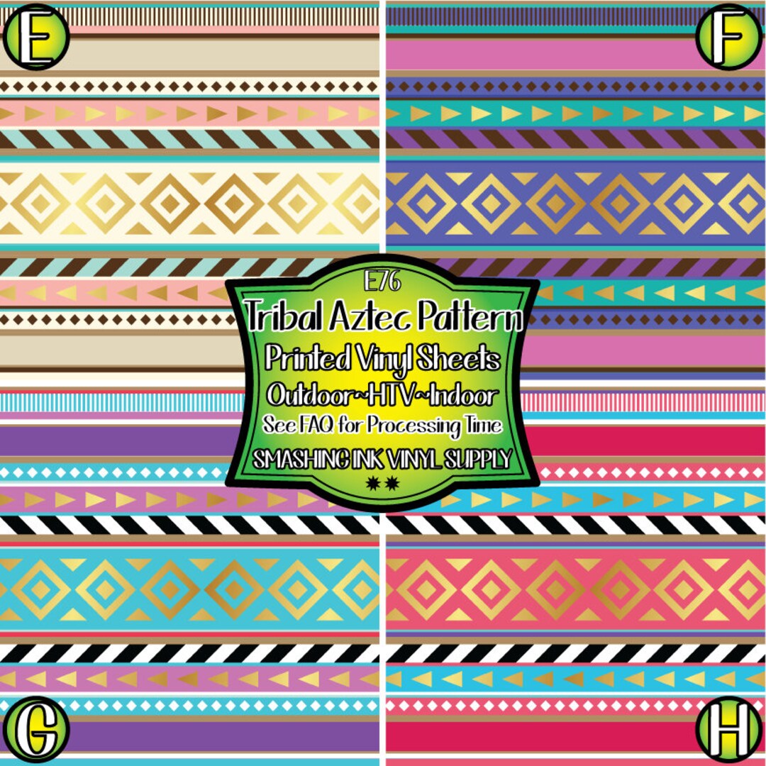 Tribal Pattern Vinyl/printed Heat Transfer Vinyl/patterned Vinyl ...