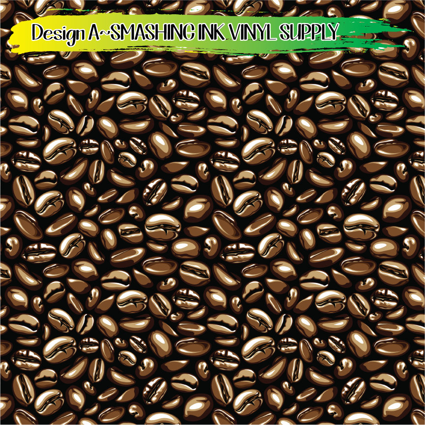 Coffee Bean Vinyl/printed Heat Transfer Vinyl/patterned - Etsy