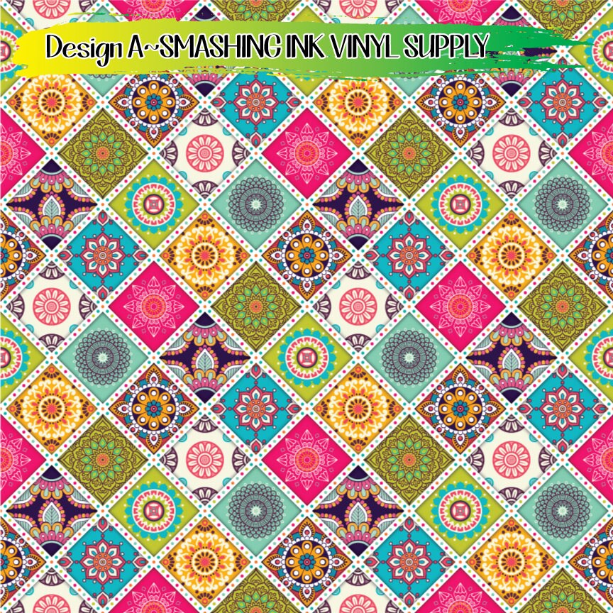 Ornamental Diamond Vinylprinted Heat Transfer Vinyl/patterned - Etsy