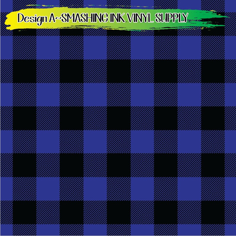 Blue Buffalo Plaid Vinyl/printed Heat Transfer Vinyl/patterned Vinyl ...