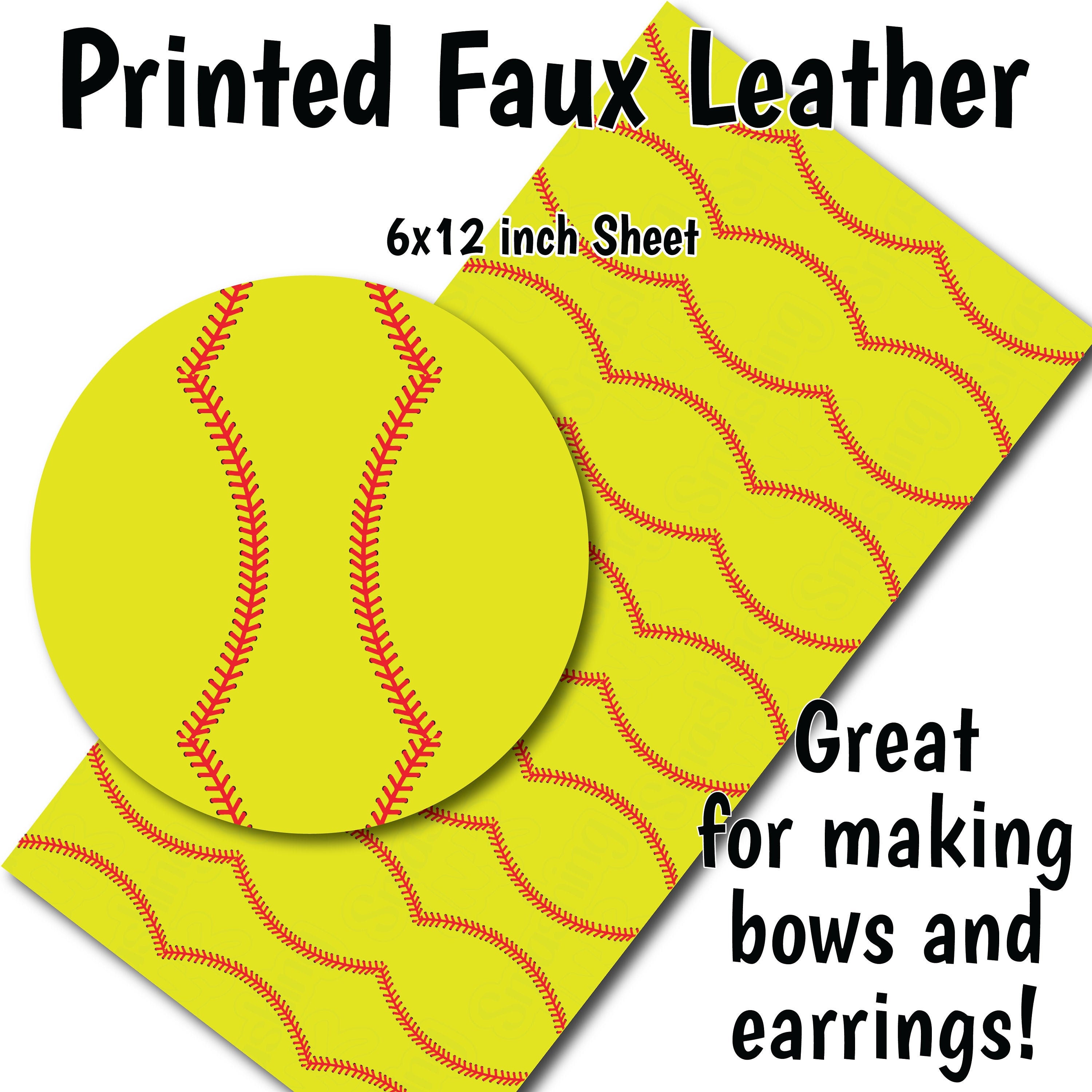 Softball Laces Pattern Faux Leather Sheet/printed Faux Leather - Etsy