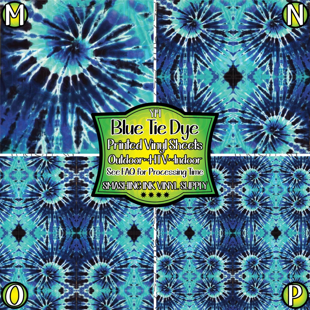 Blue Tie Dye Vinyl/printed Heat Transfer Vinyl/patterned Vinyl/printed ...