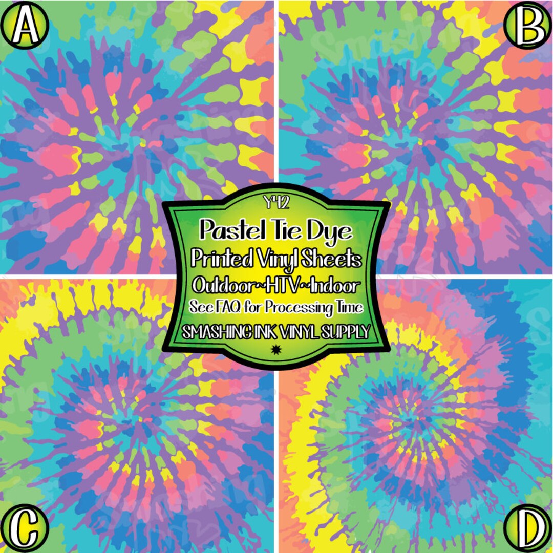 Pastel Tie Dye Vinyl/printed Heat Transfer Vinyl/patterned Vinyl ...