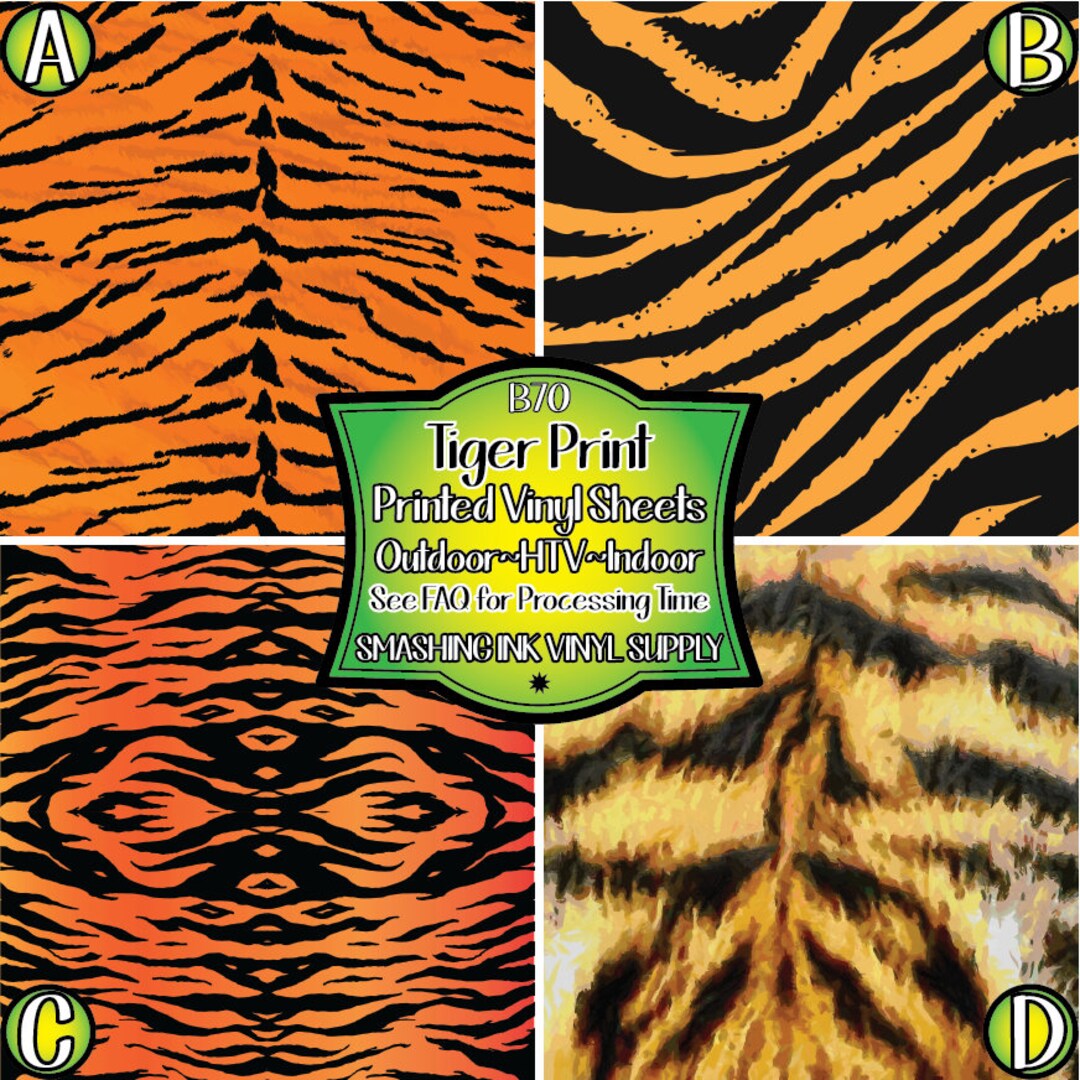 Tiger Stripes Print Vinyl/printed Heat Transfer Vinyl/patterned Vinyl ...