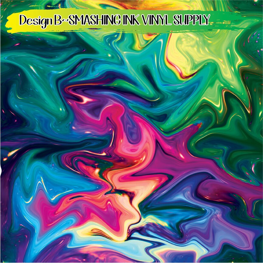 Multicolor Swirl Vinyl/printed Heat Transfer Vinyl/patterned | Etsy