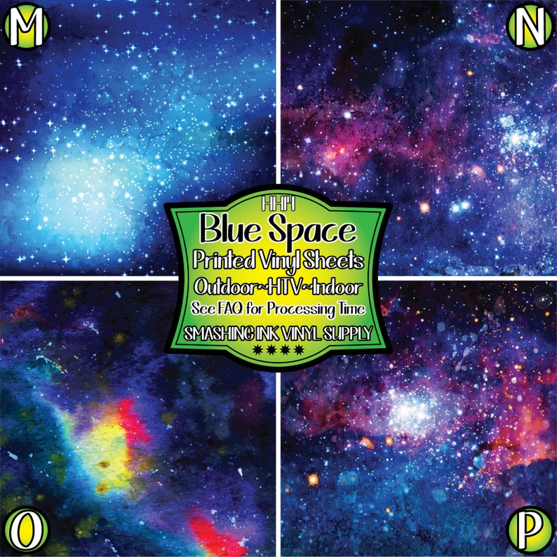 Blue Space Galaxy Adhesive Vinyl | Heat Transfer | Faux Leather | Laser ...
