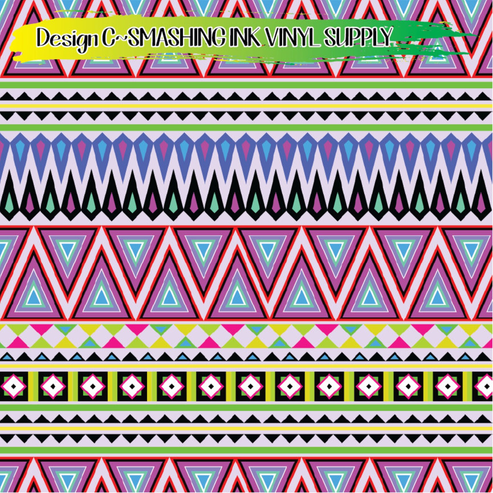 Neon Aztec Pattern Vinyl/printed Heat Transfer Vinyl/patterned - Etsy