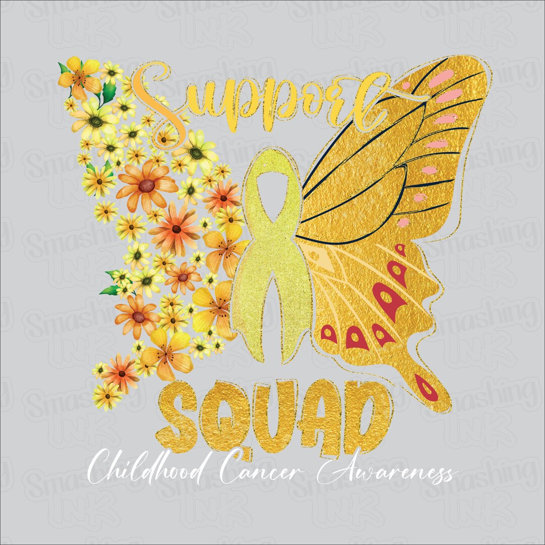 Support Squad Childhood Cancer Apparel Transfer Available in Heat ...