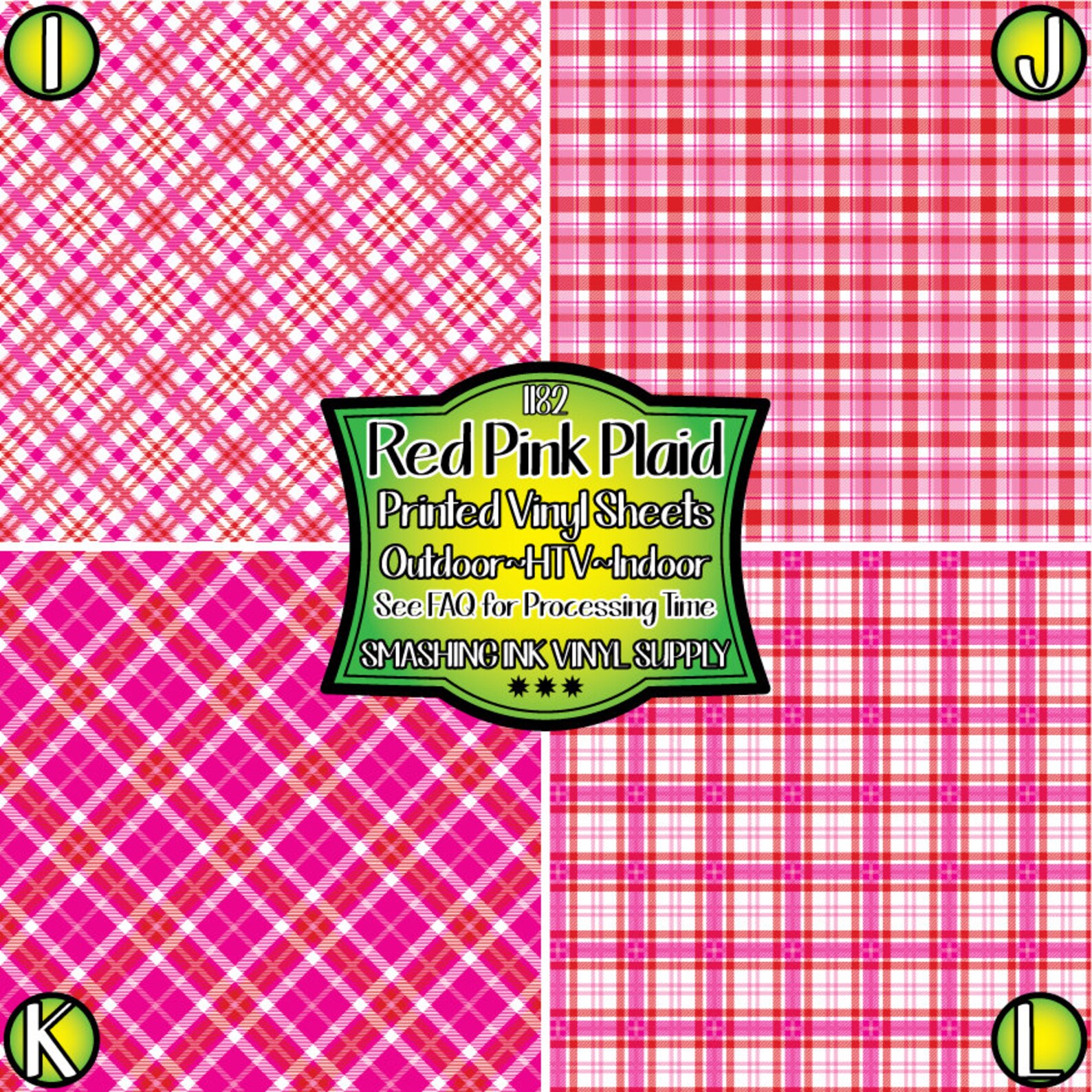 Red Pink Plaid Vinyl/printed Heat Transfer Vinyl/patterned - Etsy