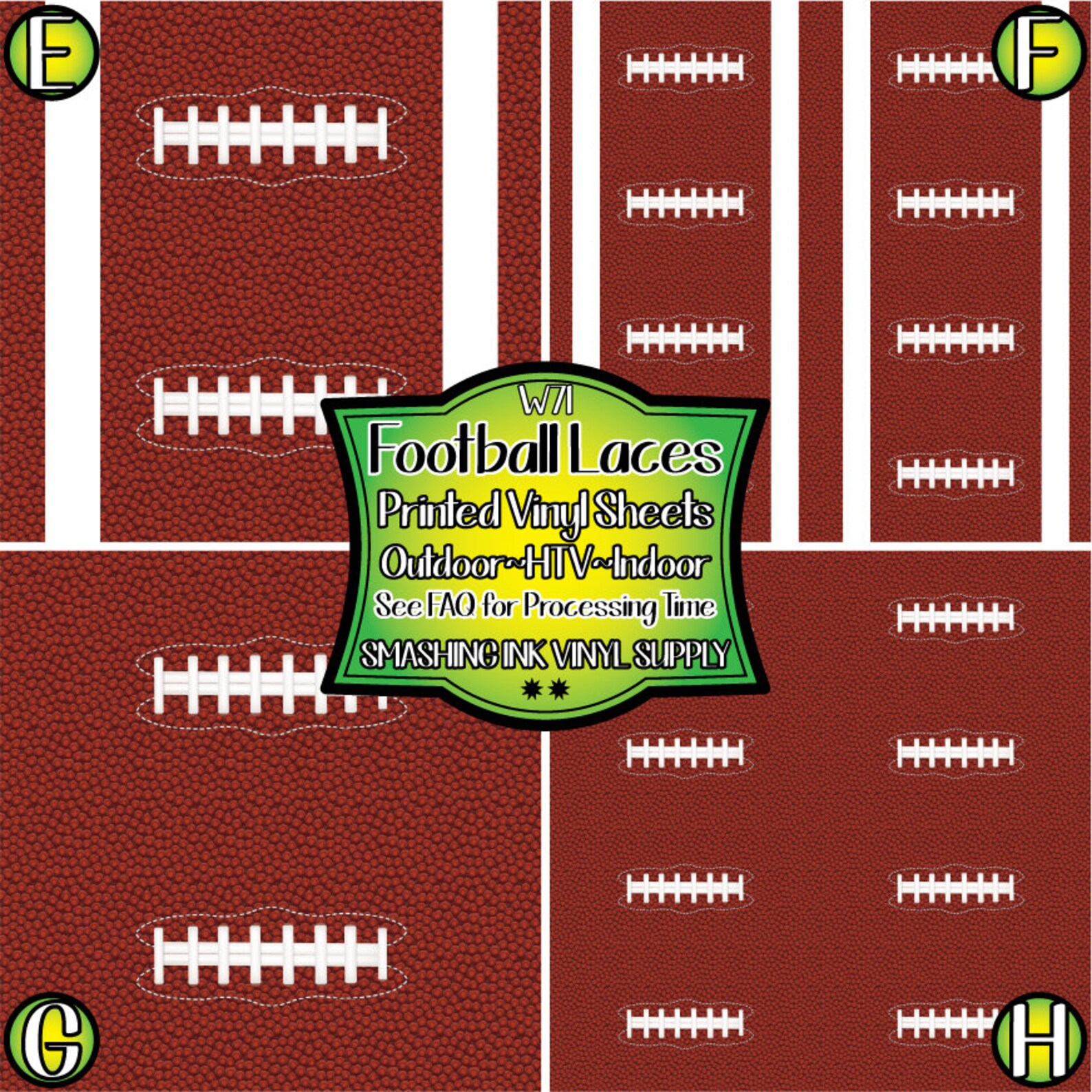 Football Laces Adhesive Vinyl | Heat Transfer | Faux Leather | Laser ...