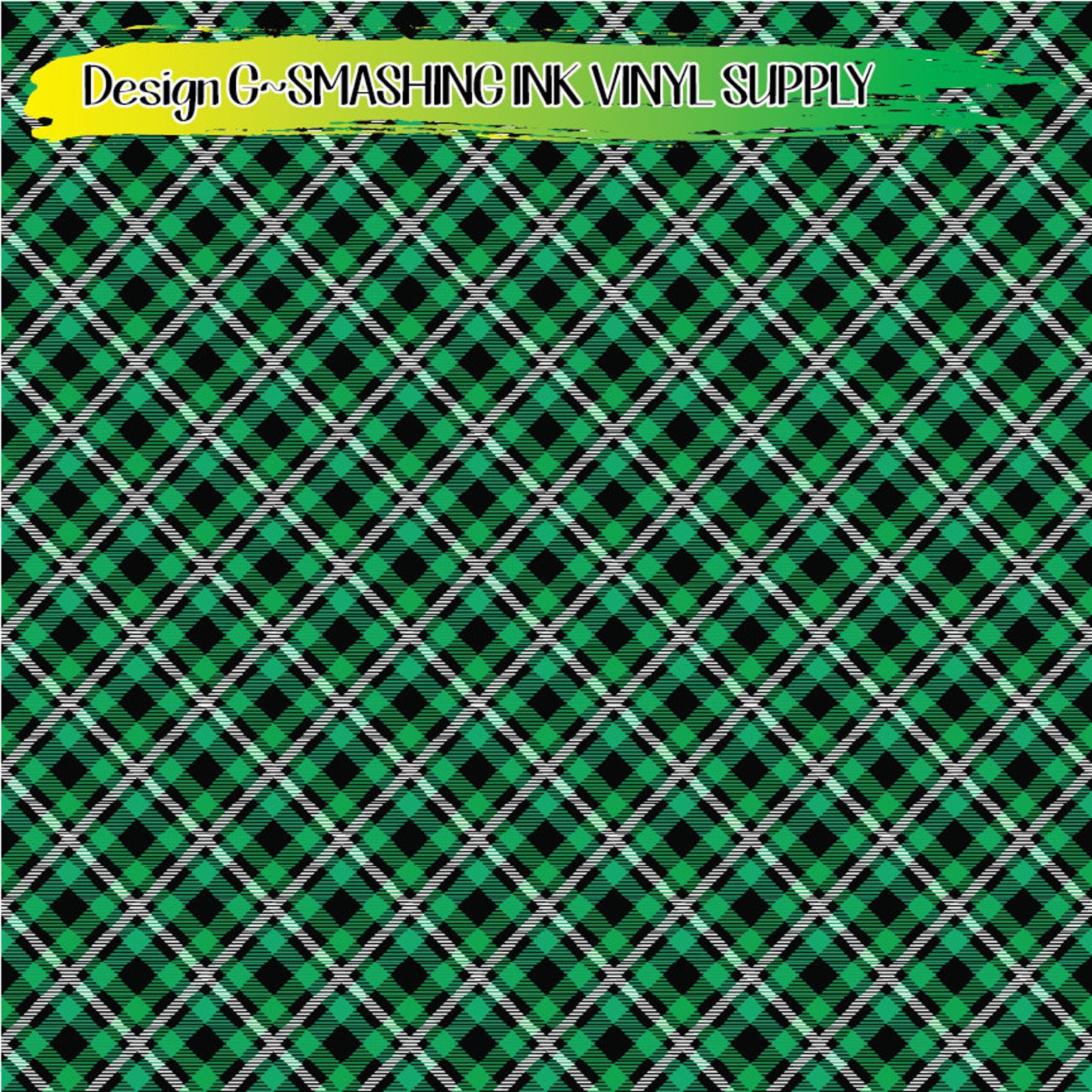Green Black White Plaid Vinyl/printed Heat Transfer Vinyl/pattern Vinyl ...