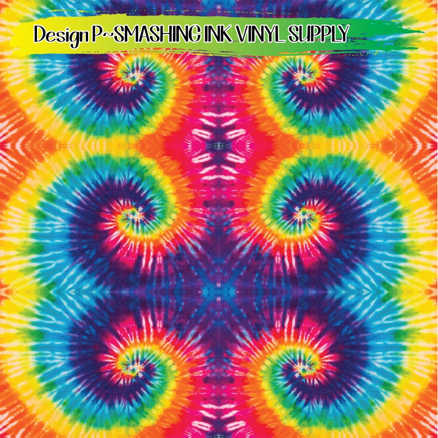 Rainbow Tie Dye Vinyl/Printed Heat Transfer Vinyl/Patterned | Etsy