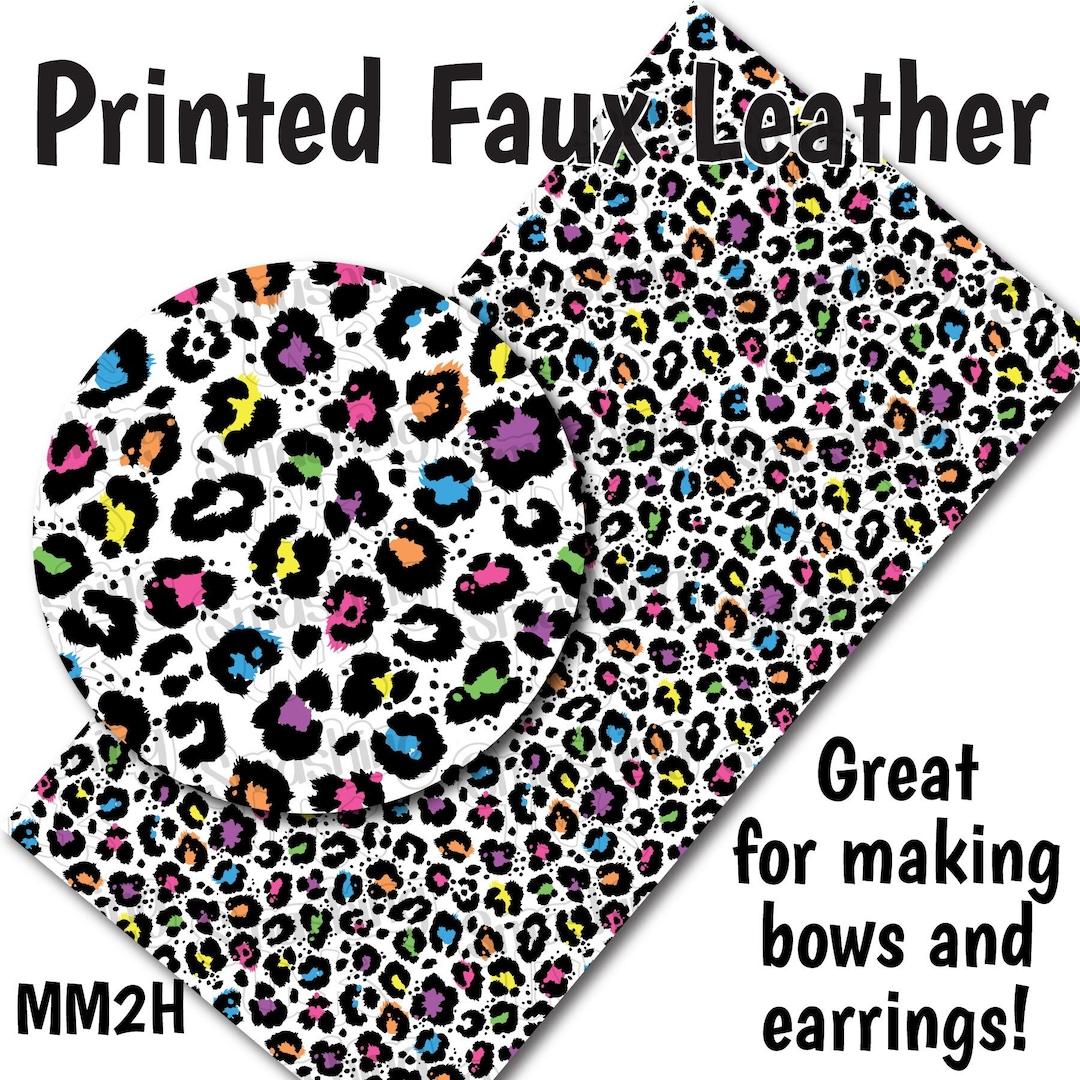 Pastel Cheetah Faux Leather Sheet/printed Faux Leather for Earrings ...